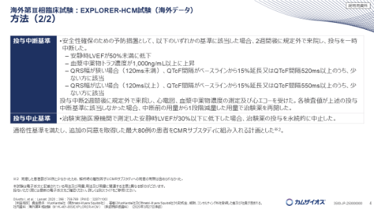海外第Ⅲ相試験 EXPLORER-HCM試験 | カムザイオス | ブリストル・マイヤーズ スクイブ株式会社